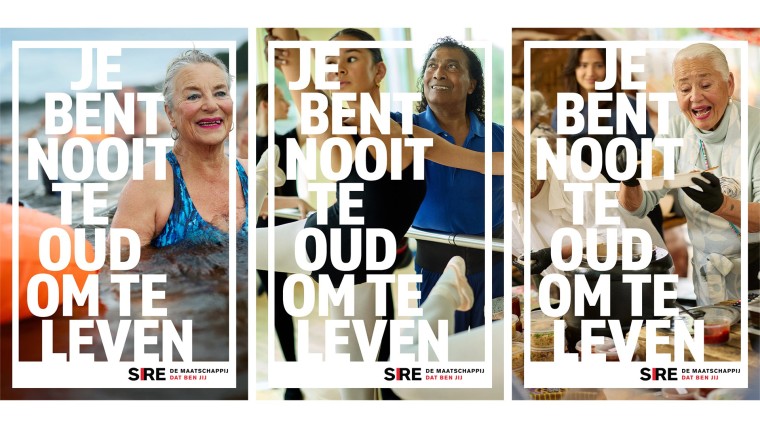 Sire-campagne richt zich met zwarte humor op senioren: ‘Je bent nooit te oud om te leven’
